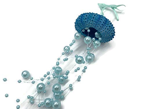 Tropical Blue Turquoise Sea Urchin Jellyfish Christmas Ornament, Beach Theme Holiday Decorations