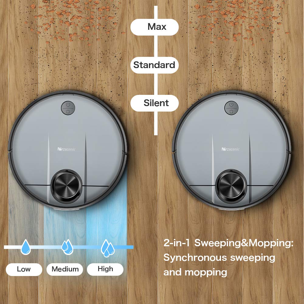 Proscenic M6 PRO Wi-Fi Connected Robot Vacuum Cleaner and Mop, Alexa & Google Home& App Control, Lidar Navigation, Robotic Vacuum with Mapping, 2600 Pa Suction and Selective Room Cleaning (Renewed)