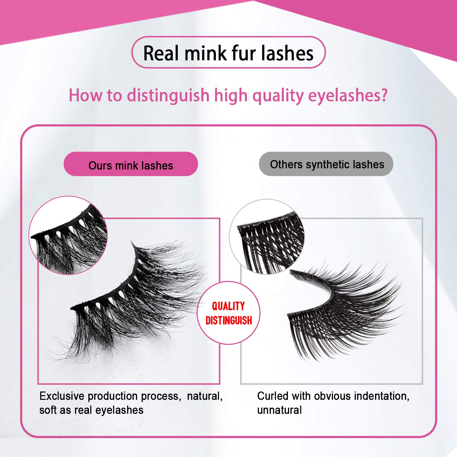 SWINGINGHAIR Mink Eyelashes, 25mm Dramatic Lashes Long Type False Eyelashes 3D Layered Effect Hand Made Strips Reusable 1 pair