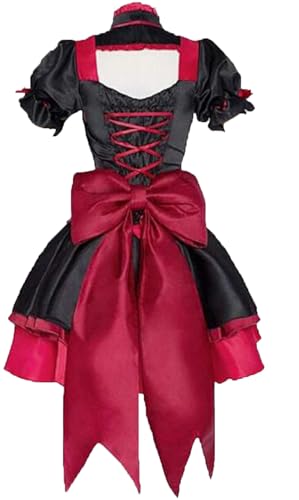 Poetic Walk Anime Womens Dress Kanochi Nite Kaku Rory Mercury Cosplay Costume (X-Large, Black&Red)