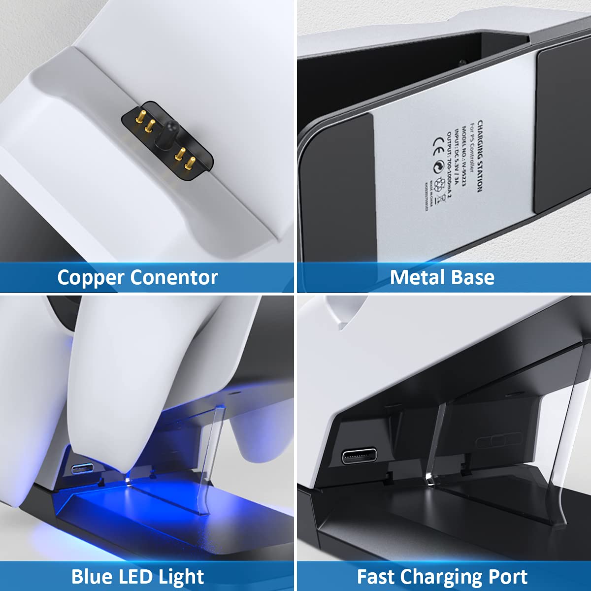 PS5 Controller Charging Station, PlayStation 5 Controller Charger Station with 2-Hour Fast Charging AC Adapter,OIVO PS5 Remote Charger for Game Controller, PS5 Controller Charging Docking Station
