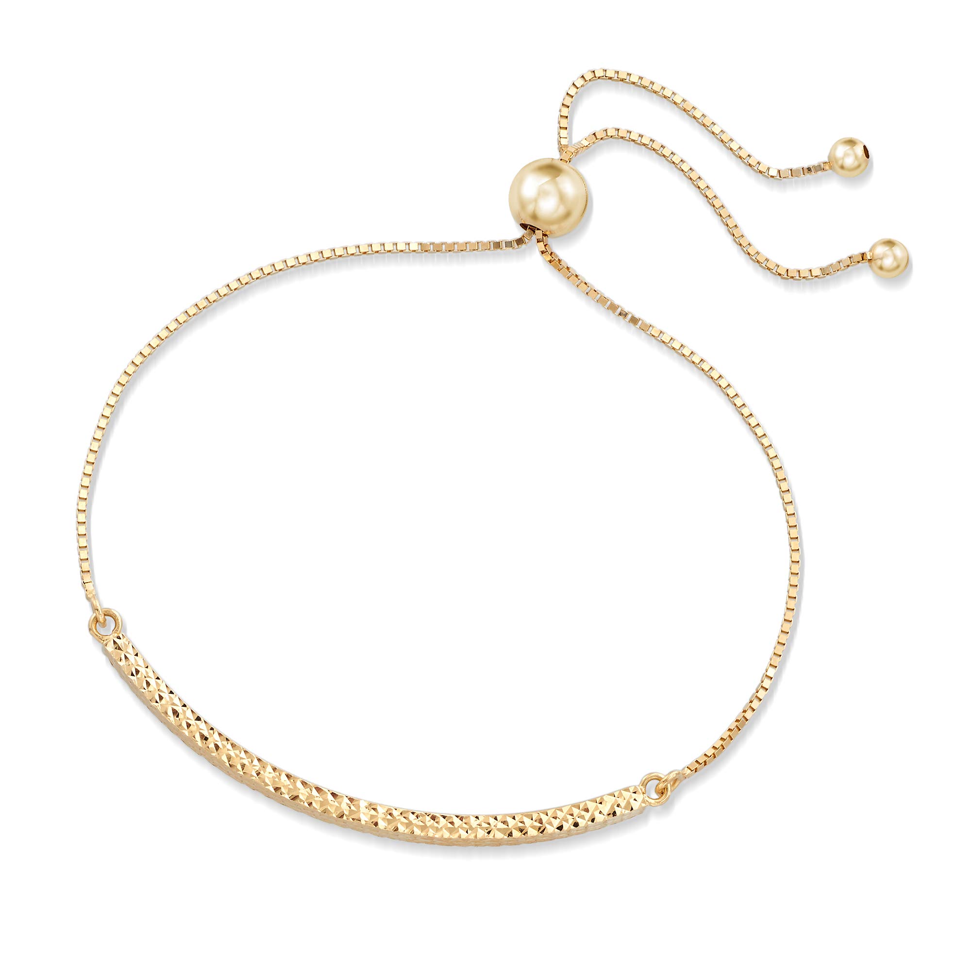Ross-Simons 14kt Yellow Gold Diamond-Cut Bolo Bracelet