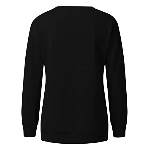 Womens Long Sleeve Christmas Printing Pullover Fashion Autumn and Winter Sweatshirt Round Neck Cute Tops