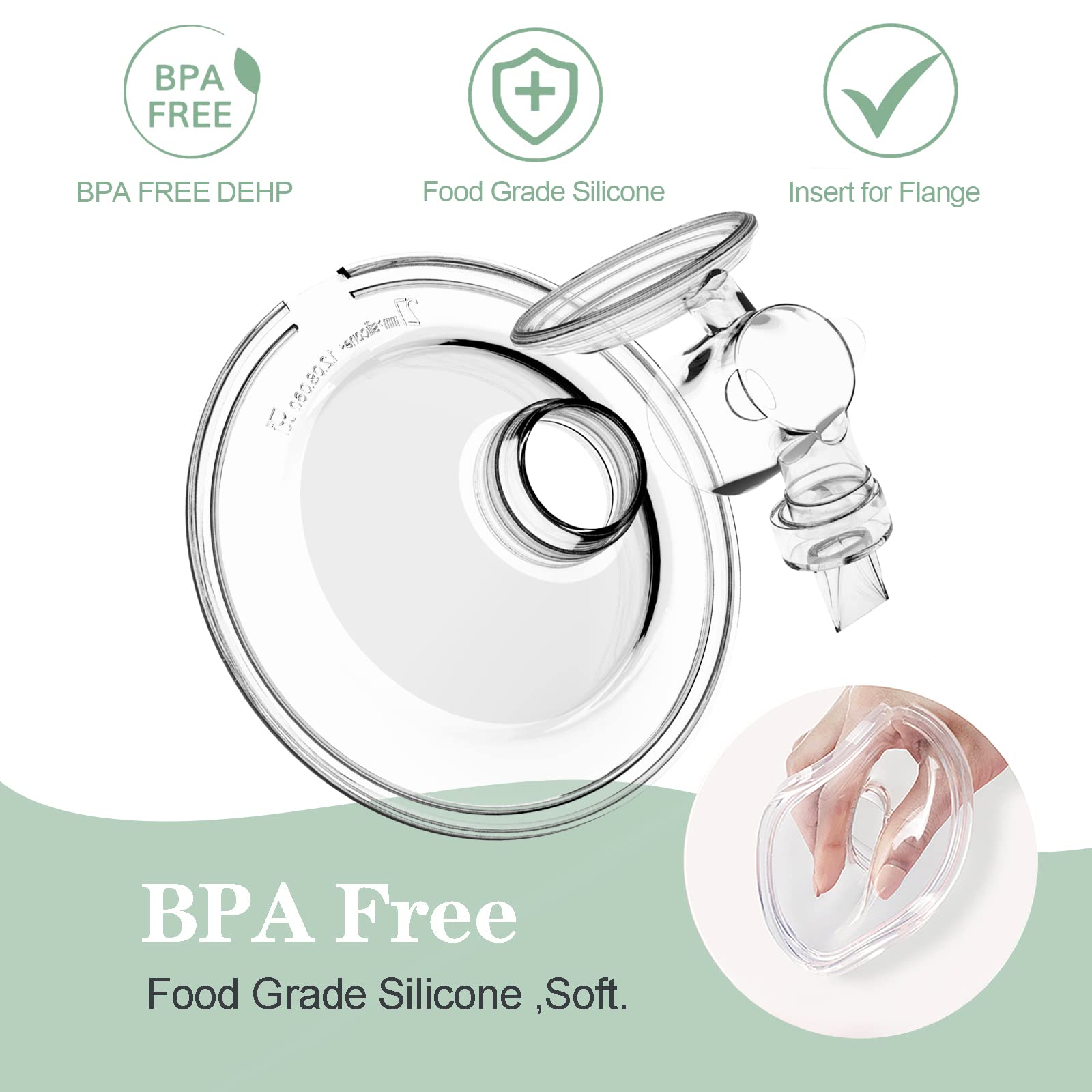 TSRETE Flange Compatible with S9/S10/S12 Parts Replaces, Hands Free Breast Pump Shield/Flange, Breast Pump Parts Replace(27mm) - 1 Pc