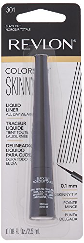 Revlon Skinny Liquid Eyeliner, ColorStay Eye Makeup, Waterproof, Smudge-proof, Longwearing with Ultra-Fine Tip, Black Out, 0.08 oz