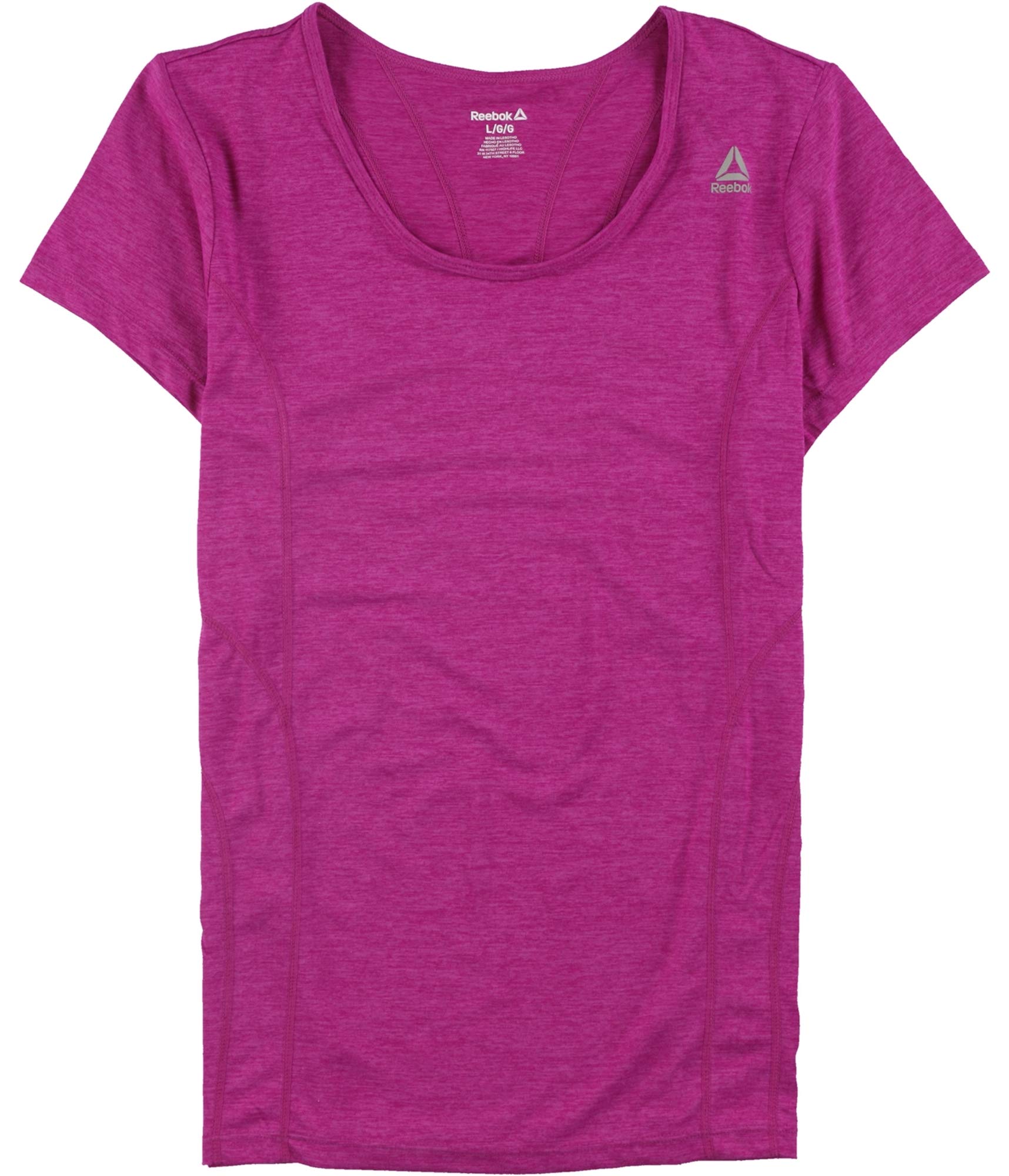 Reebok Womens Poly Marled Basic T-Shirt, Pink, Medium