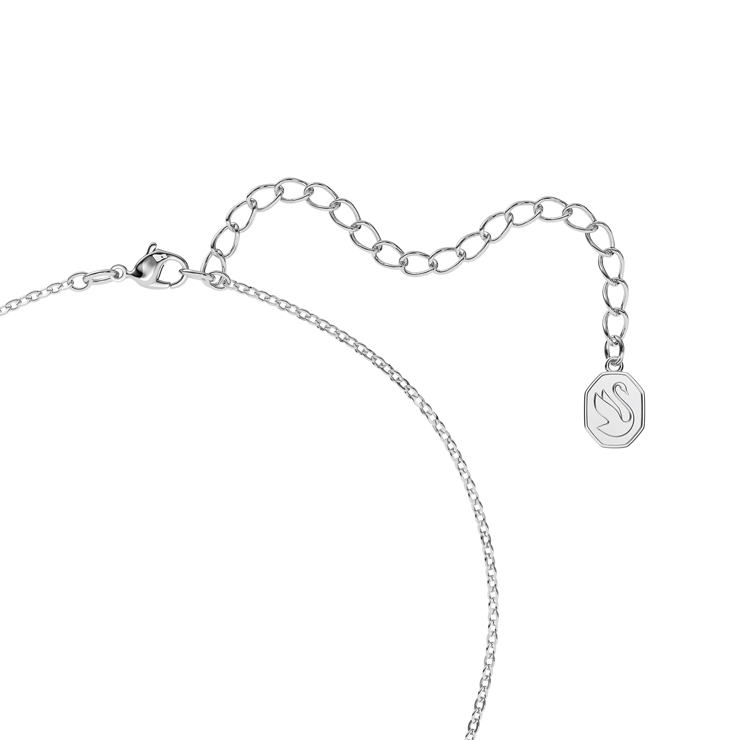 SWAROVSKI Millenia Necklace, Octagon Cut Zirconia, Blue, Rhodium Finish