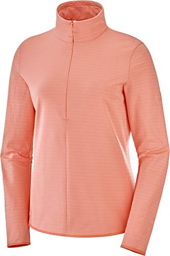 Salomon Women's Standard Outrack Half Zip, Burnt Coral, X-Large