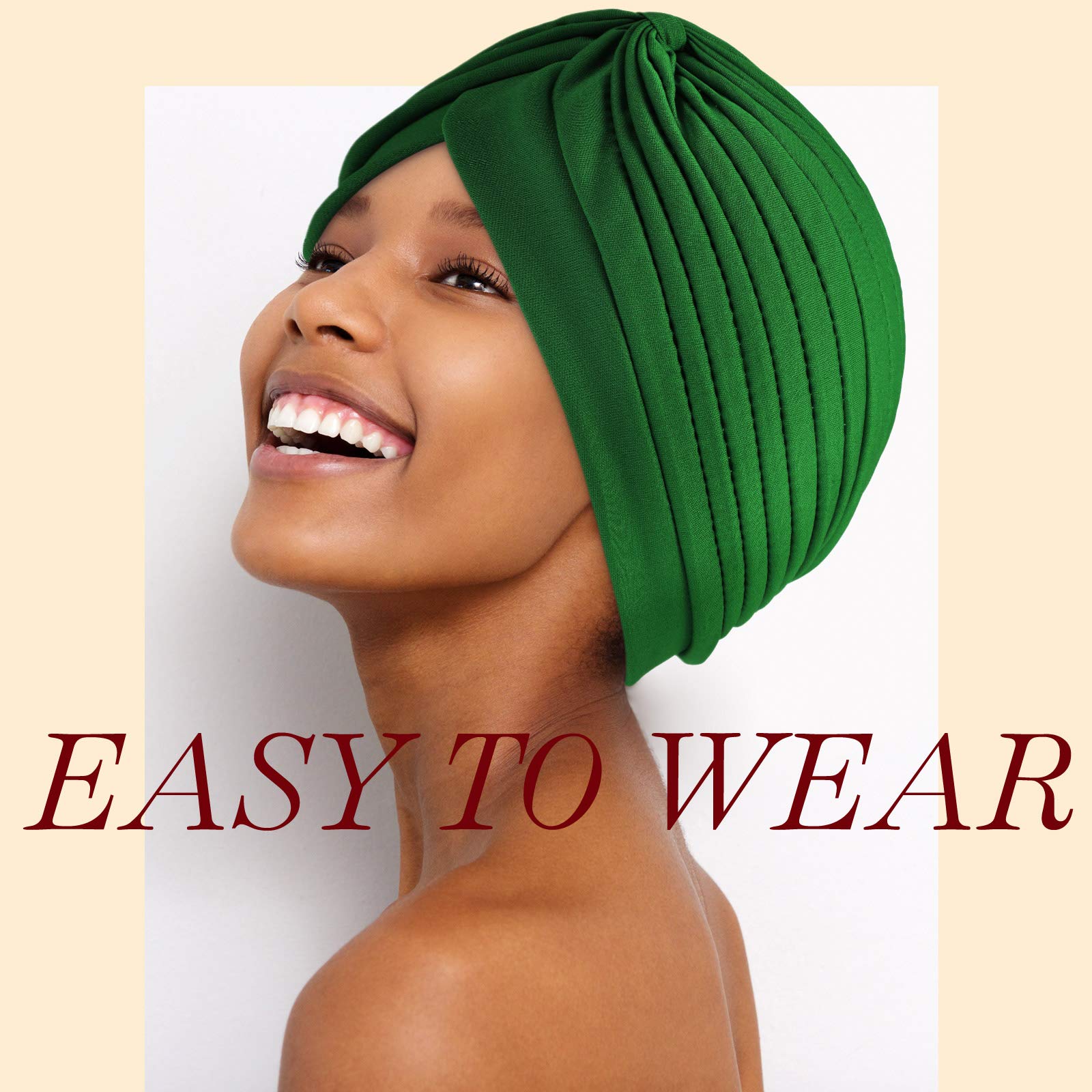 SATINIOR 15 Pieces Stretchy Turban Cap Chemo Head Wraps Twisted India's Hat Turbans for Women