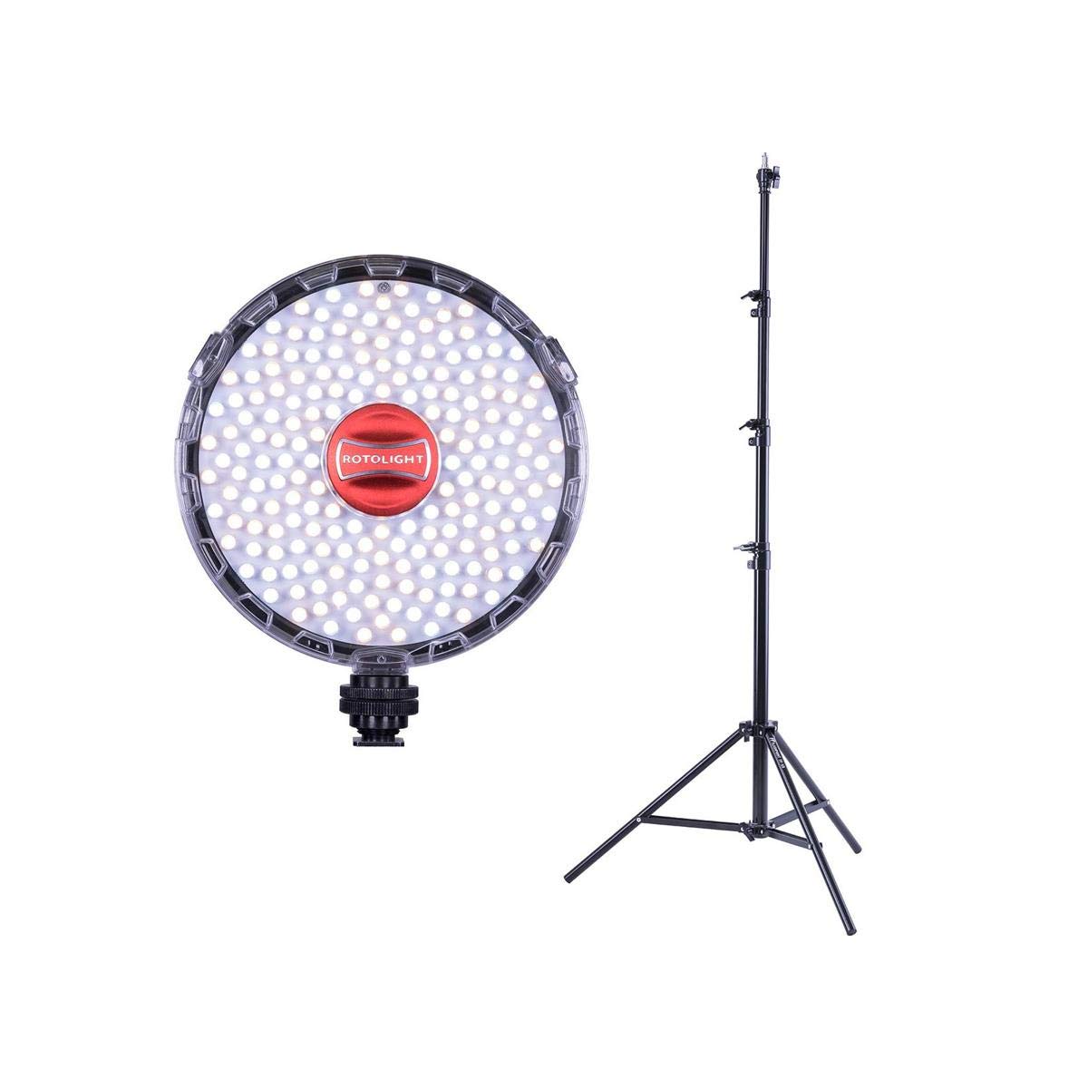 Rotolight NEO II On-Camera LED Lighting Fixture, Light and Flash Modes Bundle with Flashpoint 9 Foot Heavy-Duty Auto-Stand