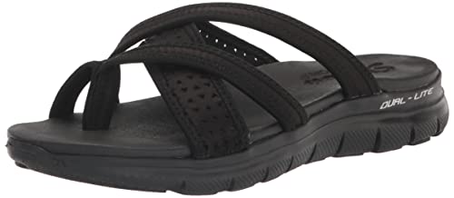 Skechers Women's Flex Appeal 2.5-Must Have Sport Sandal, Black/Black, 9