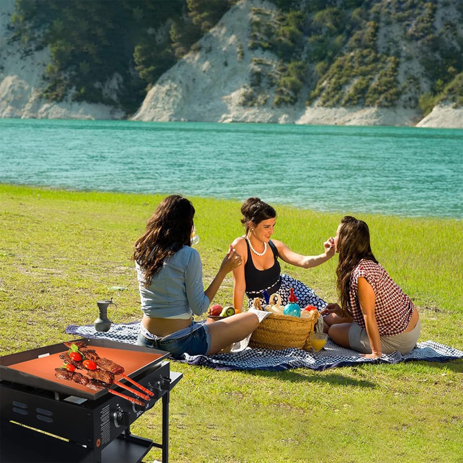 Premium Silicone Grill Mat for Blackstone 36-inch Griddle - Heavy-Duty, Food-Grade, Protects from Animals, Insects, Debris, and Rust (Orange)