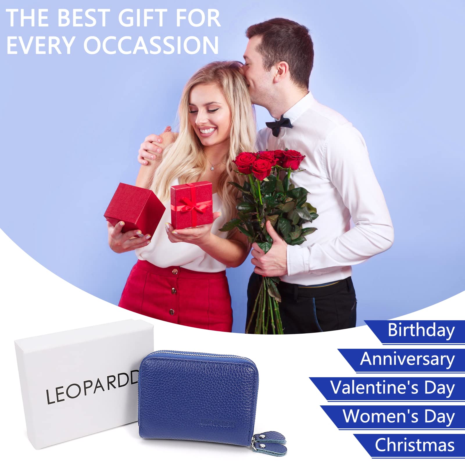 RFID Blocking Leather Wallet for Women,Excellent Women's Genuine Leather Credit Card Holder