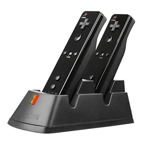 PDP Gaming Energizer Dual Wii Controller Charging System, Rechargeable Battery Packs: Black - Wii, Wii U