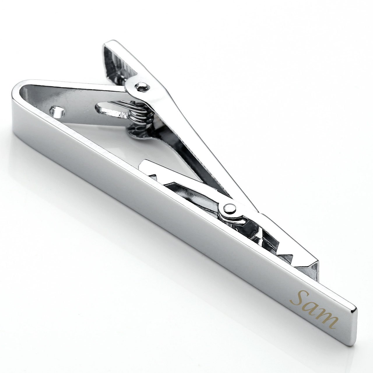 PiercingJ 3pcs Personalized Custom Engrave Name Initial Tie Clip and Cufflinks Set Tie Pins Bar Cuff Link Shirt Studs Set for Father Mens Business Wedding Shirts + Gift Box