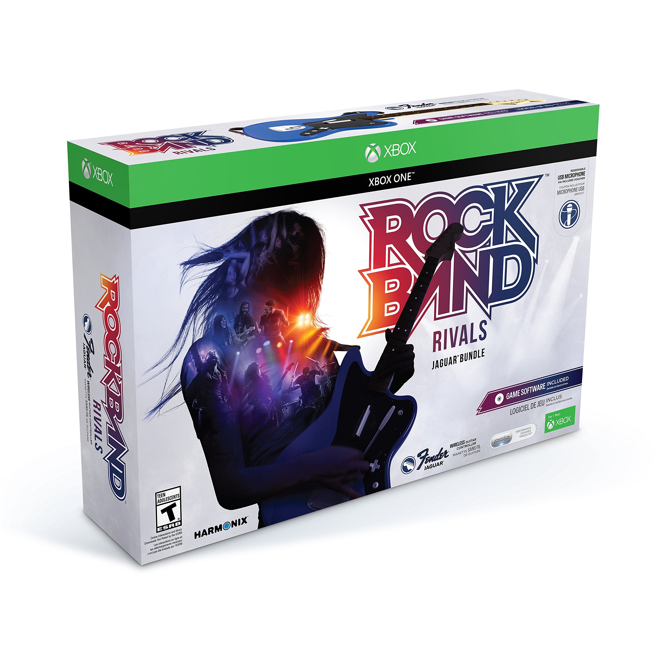 PDP Rock Band Rivals Wireless Fender Jaguar Bundle for Xbox One