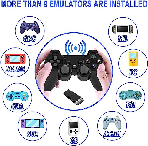Retro Game Console, Nostalgia Stick Game,Wireless Retro Play Game Stick,Plug and Play Video Game Stick Built in 12000+ Games,4K HDMI Output,9 Classic Emulators,with Dual 2.4G Wireless Controllers 001