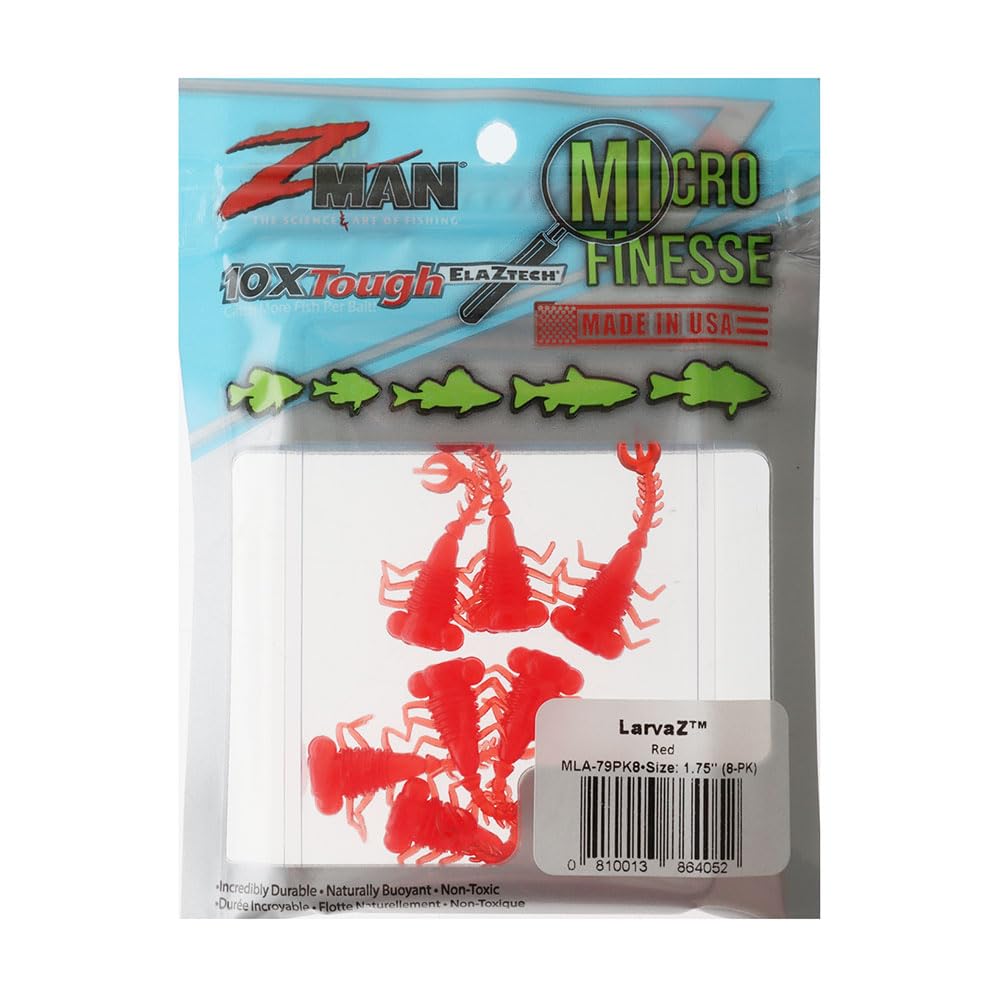 Z-Man MLA-79PK8 Larvaz 1.75" Red 8 Pack