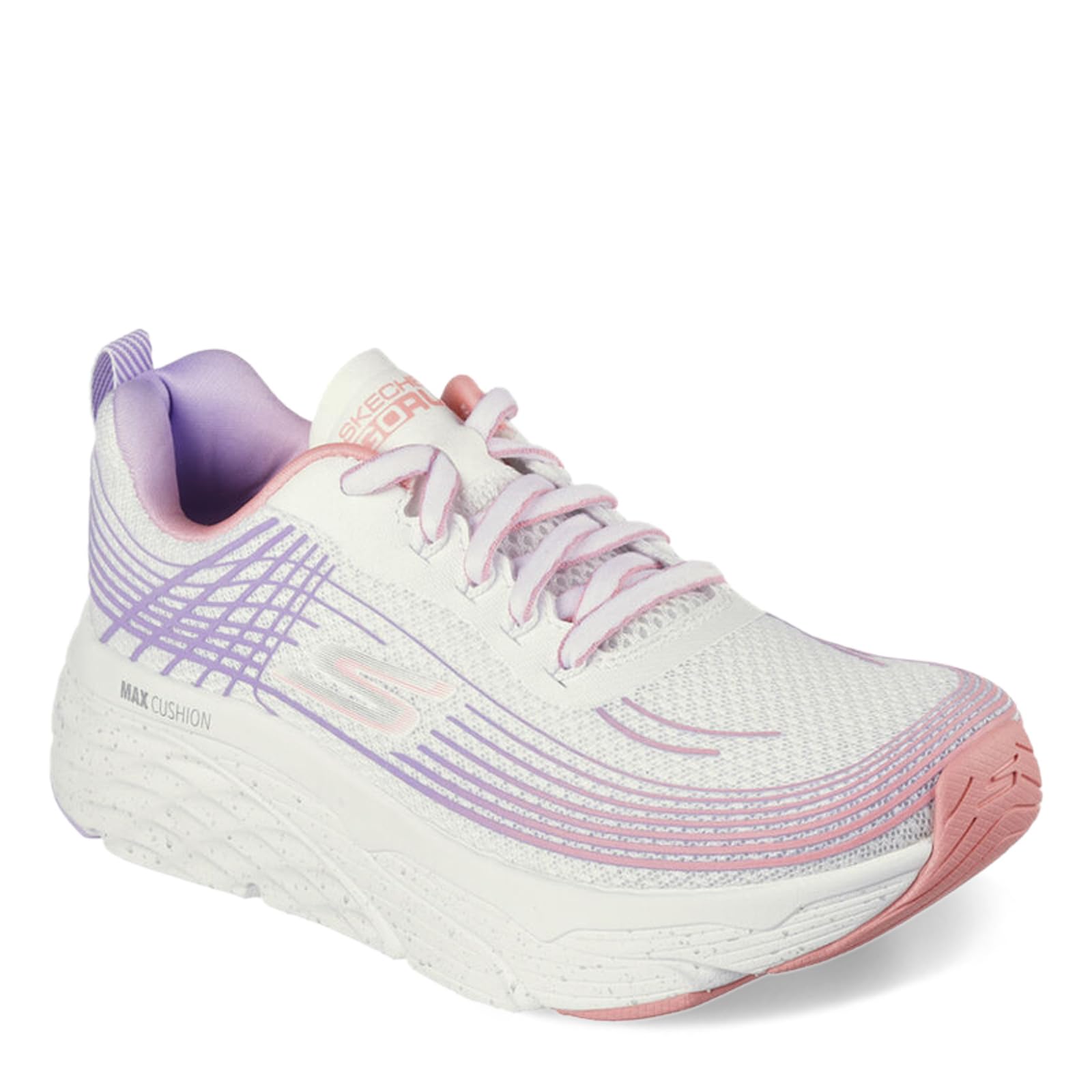 Skechers Women's, GOrun Max Cushioning Elite - Galaxy Burst Sneaker - Wide Width White Lavender