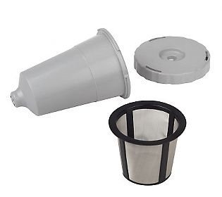 Reusable Coffee Holder and Filter Set, Grey 3 part with filter basket works with Keurig My K-Cup Home brewers by PureWater Filters