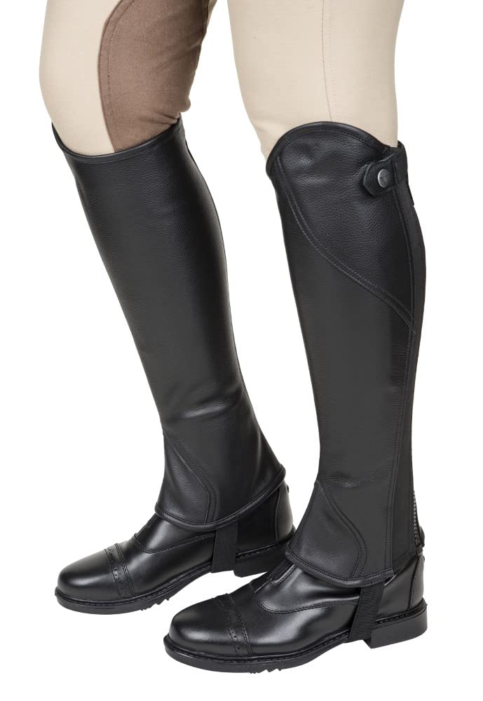 TuffRider Ladies Belmont Blk Leather 1/2Chaps M