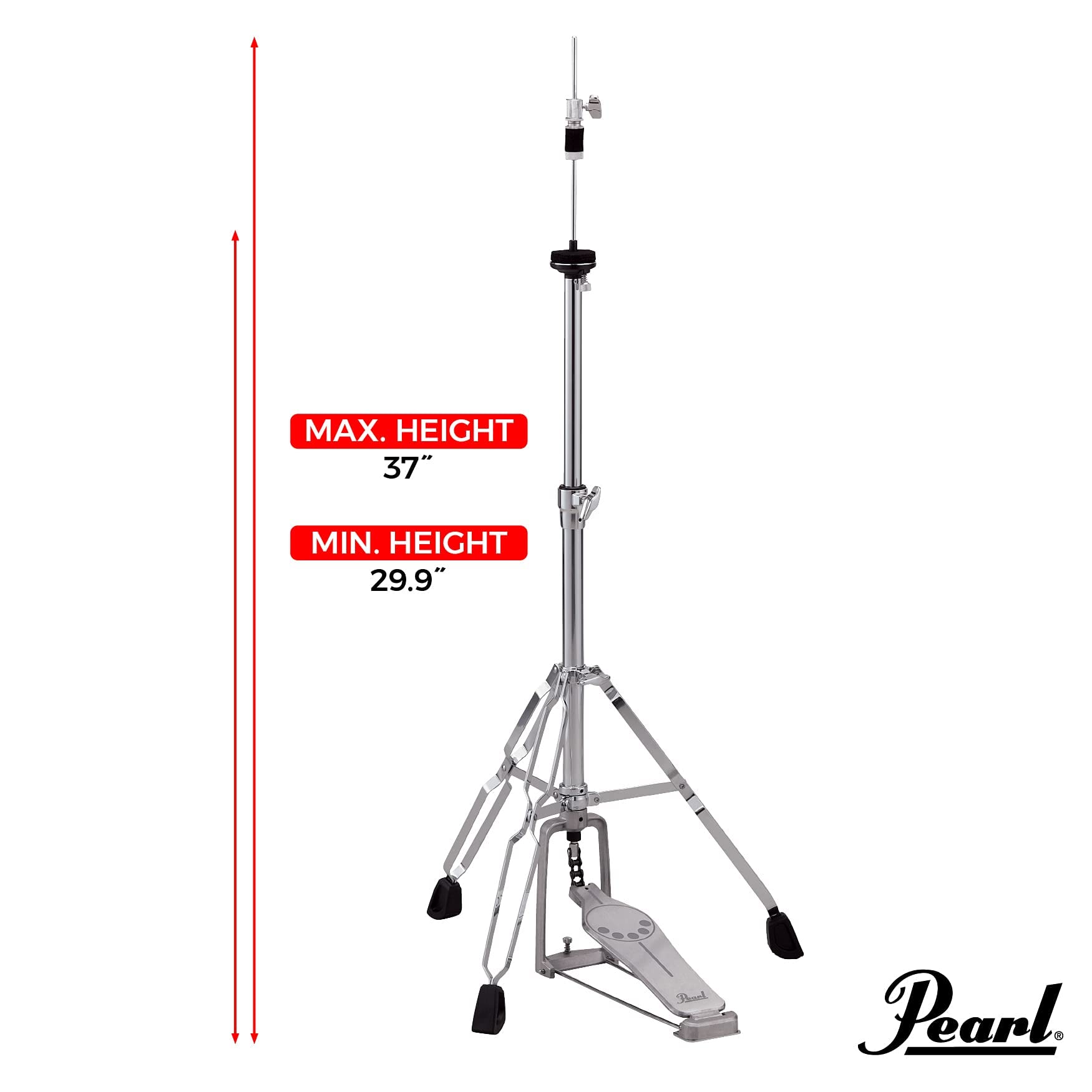 Pearl H830 Hi-Hat Stand, Demonator Style Long Footboard and Swivel Legs