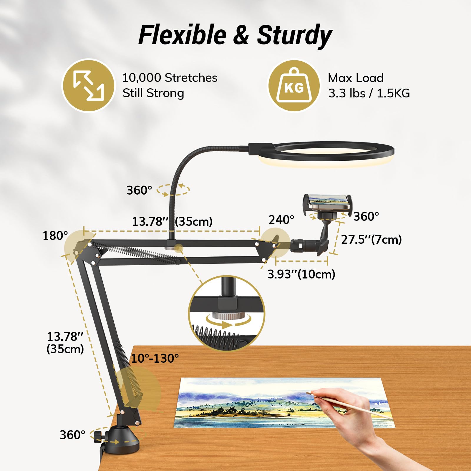 TONOR 12" Large Ring Light with Stand and Phone Holder,LED Selfie Ring Light with Tripod Stand for Phone, Dimmable Circle Ligh with Bluetooth Remote for Tiktok/YouTube/Makeup/Photography/Vlog TRL-20