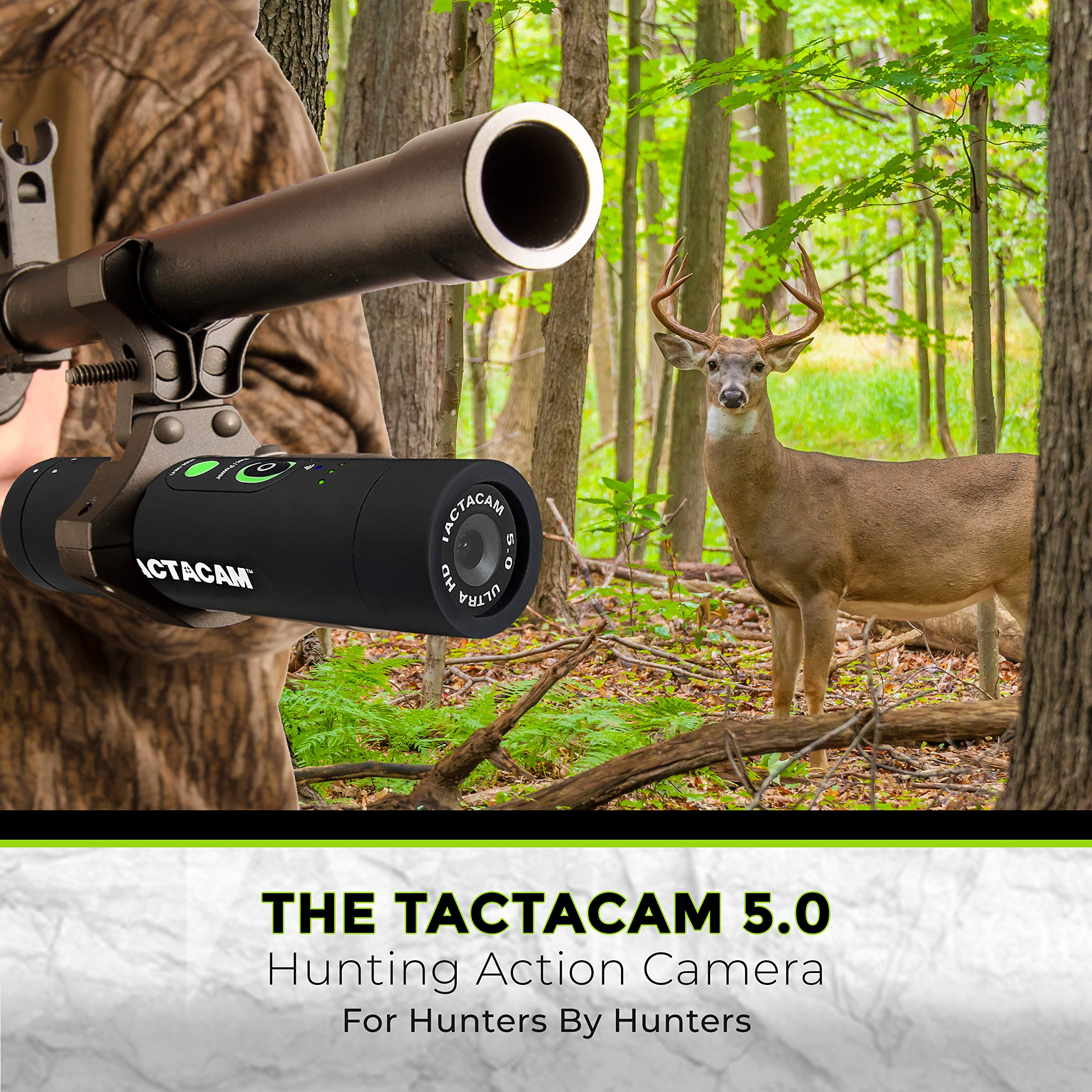 TACTACAM 5.0 Hunting Action Camera + FTS (Film Through The Scope) Mount and 64GB MicroSD Card