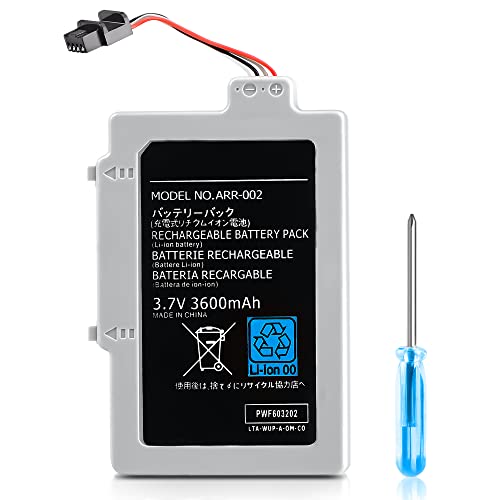 Xahpower Battery Replacement Rechargeable Battery Pack for Wii U Gamepad, 3600 mAh Battery for Nintendo Wii U Gamepad Remote Controller
