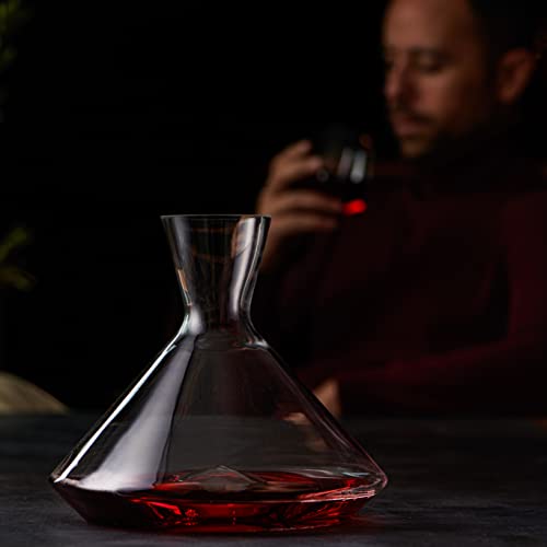 Wine Decanter β Hand-Blown Crystal Wine Carafe β Elegant Modern Pouring Vessel for Hosting Parties β Wine Aerator for Better Wine Experience (60 oz)