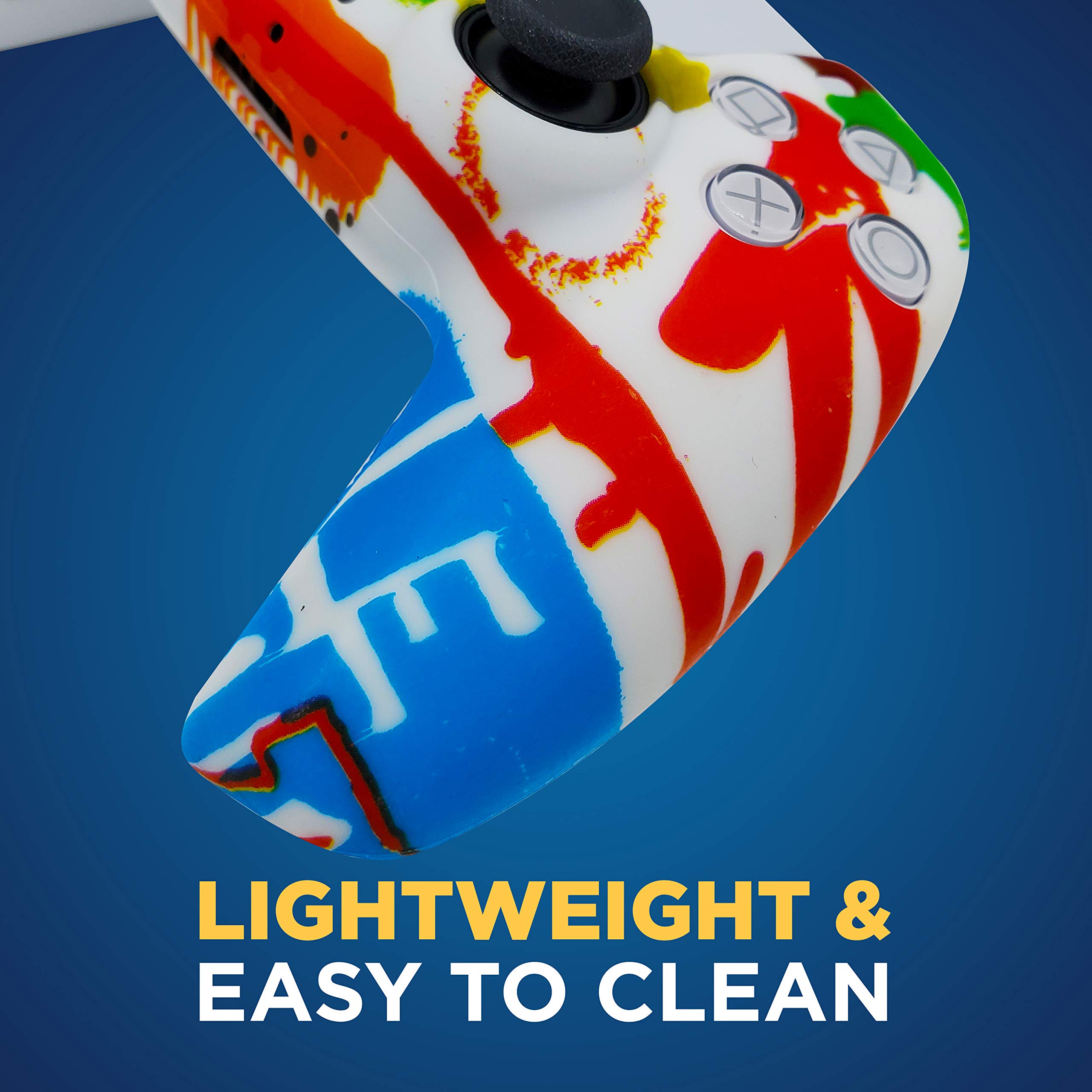 PS5 Silicone Gel Grip Controller Cover Skin Protector (ps5 Light Strokes) Compatible for Sony Playstation 5, Compatible for Playstation 5 Accessories, Wireless Controller Protector Covers, PS5 Skin