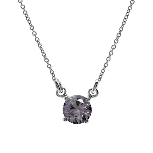 Silvershake Simulated Color Change Alexandrite 925 Sterling Silver Pendant with 16 to 18 Inch Adjustable Chain Necklace