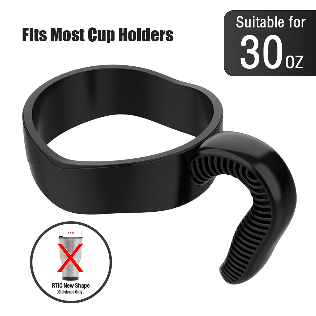 Tumbler handle fits for 30 OZ YETI Tumbler, OZARK TRAIL Tumbler, Rambler Tumbler (Black,Handle Only,Cup not Include)