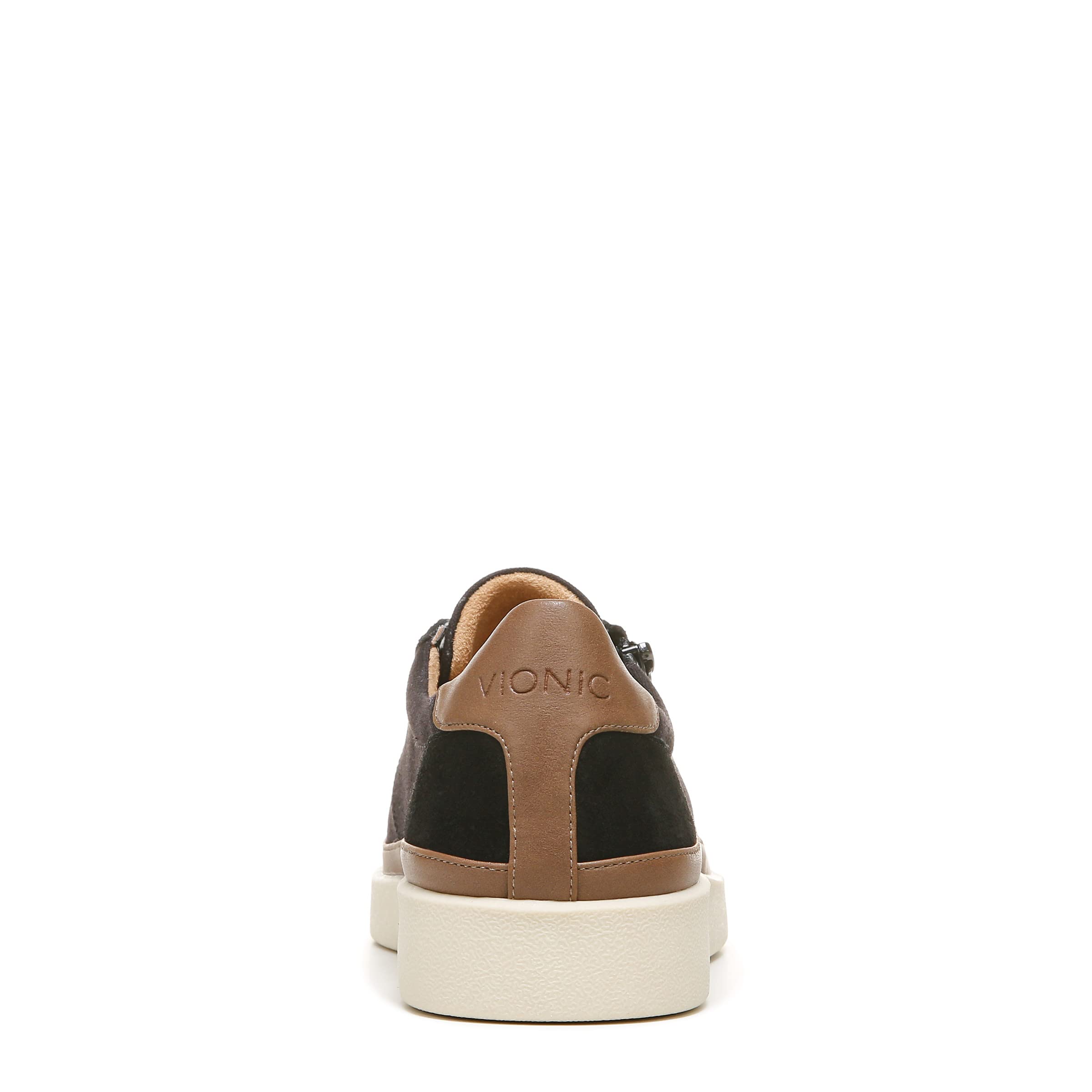 Vionic Women's Essence Mayra Suede Fashion Sneaker- Supportive Casual Shoes That Includes a Built-in Arch Support Black Suede 11 Wide