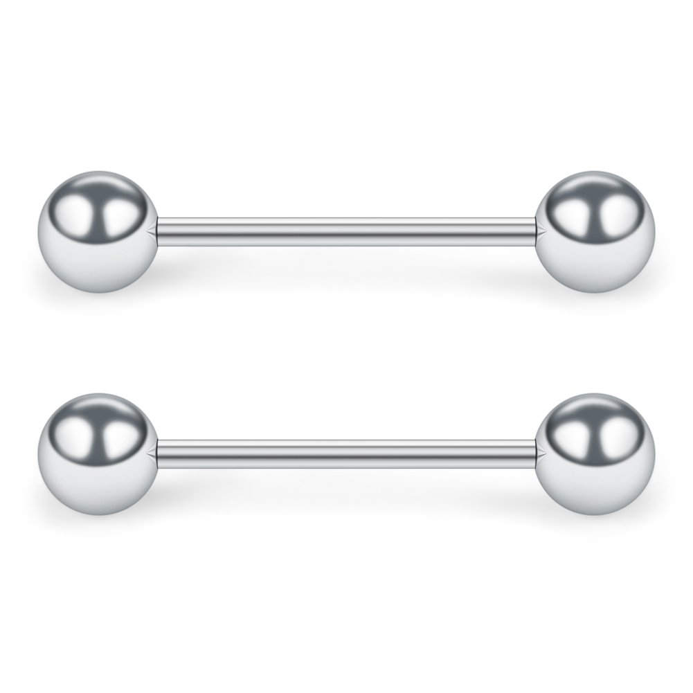 SCERRING 316L Stainless Steel Externally Threaded Nipple Bar Barbell Rings Piercing Retainer 16G 5/8Inch 12PCS