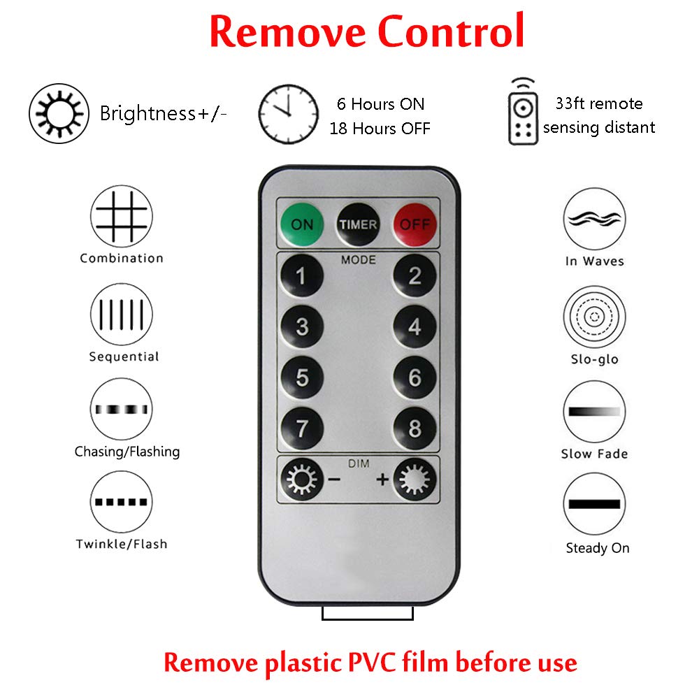Vicila Red LED String Lights Christmas, USB Tree Lights Remote Control Fairy Lights 100 LED String Lights for Bedroom, Wedding, Birthday Party Decor-39.4ft(Red)