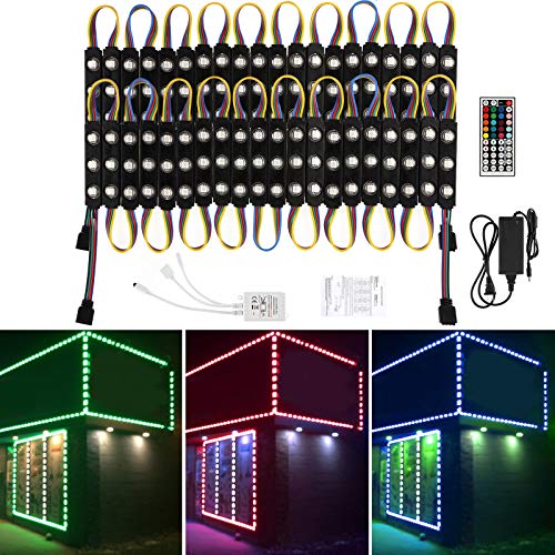 WICHEMI LED Light Modules for Business Window Light Storefront Lights LED Module for Signs 20ft 40PCS 5050 SMD RGB Super Bright Waterproof Business Decorative Strip Lights for Store Advertising Decor