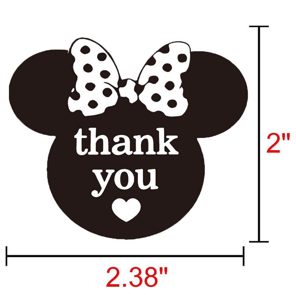 Thank You Stickers,2.38 x 2 inch Mouse Ears Head Labels for Birthday Party,Baby Shower,Card Envelope Seal(320 Labels/Pack)