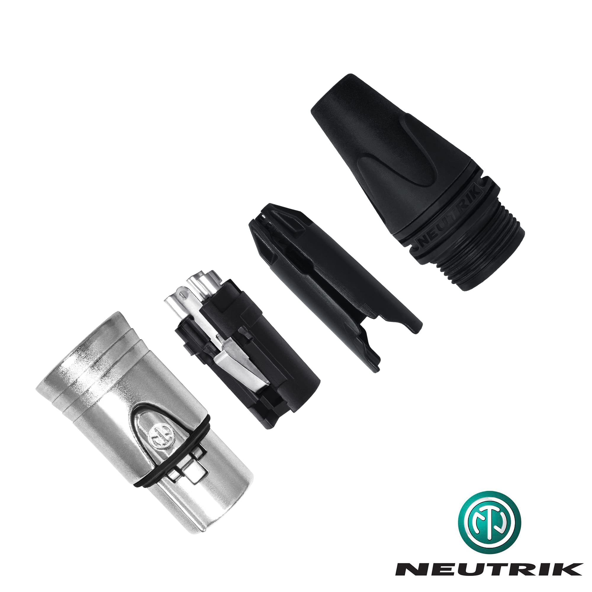 WORLDS BEST CABLES 2 Units - 25 Foot – Quad Balanced Microphone Cable Custom Made Using Canare L-4E6S Wire and Neutrik Silver NC3MXX Male & NC3FXX Female XLR Plugs