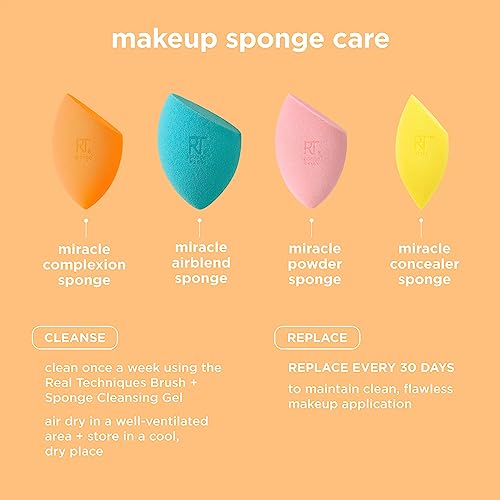 Real Techniques Makeup Brush Set with 2 Makeup Sponge Blenders, For Eyeshadow, Foundation, Blush, and Concealer, UltraPlush Synthetic Bristles, 6 Piece Makeup Brush Set (Pack of 2)