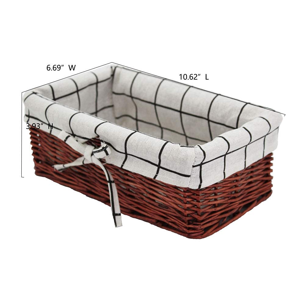 Wicker Storage Basket, Rectangular Storage Basket,Natural and Decorative, Arts and Crafts. (Brown)