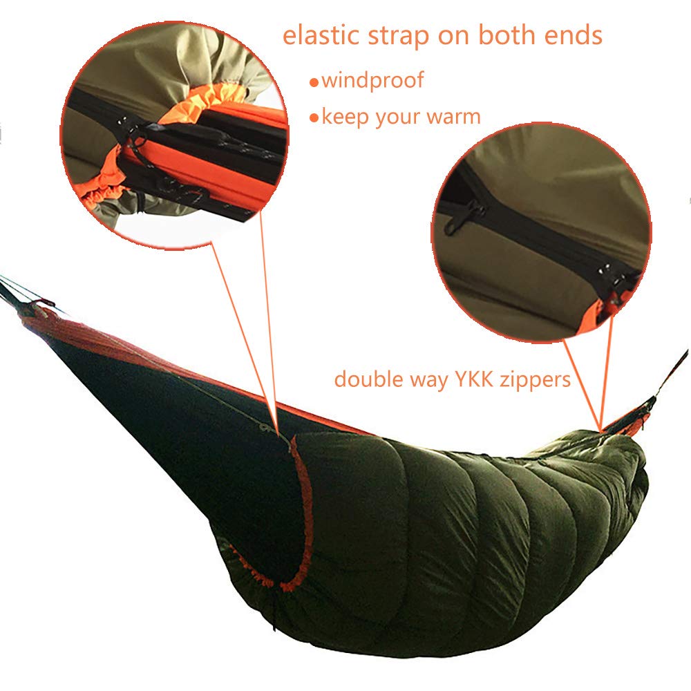 WintMing Hammock Underquilt for Travel Backpacking Hiking 3 Season Sleeping Bag for Hammock Waterproof Camping Warm Under Blanket