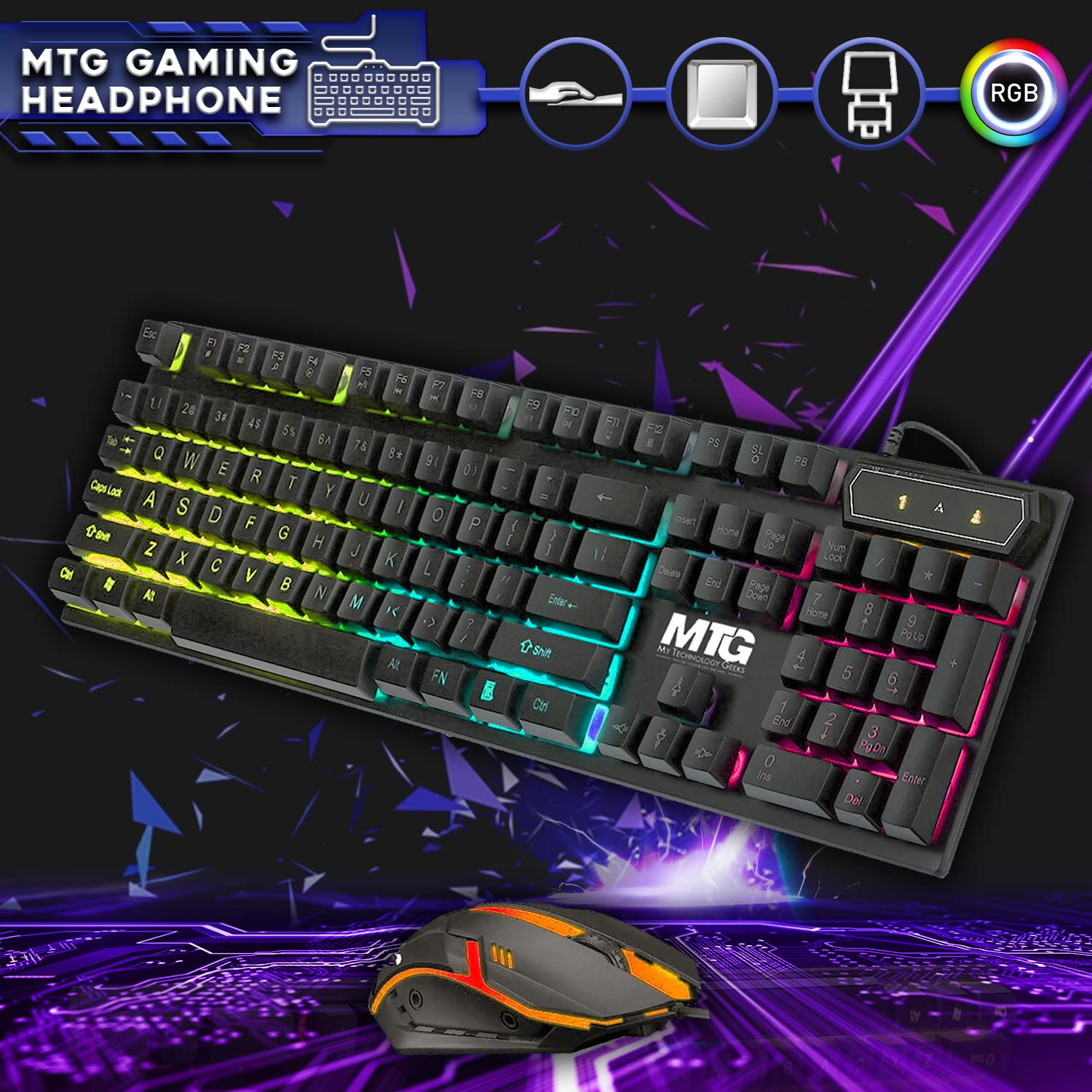 TechMagnet Gaming Desktop PC, Intel i5 4th Gen, Zeus Pro 4, GT 1030, 8GB RAM ARGB, 1TB SSD + 2TB HDD, 22 Inch Monitor, RGB Front Panel 385 Patterns, RGB Kit, Win 10 Pro (Renewed)