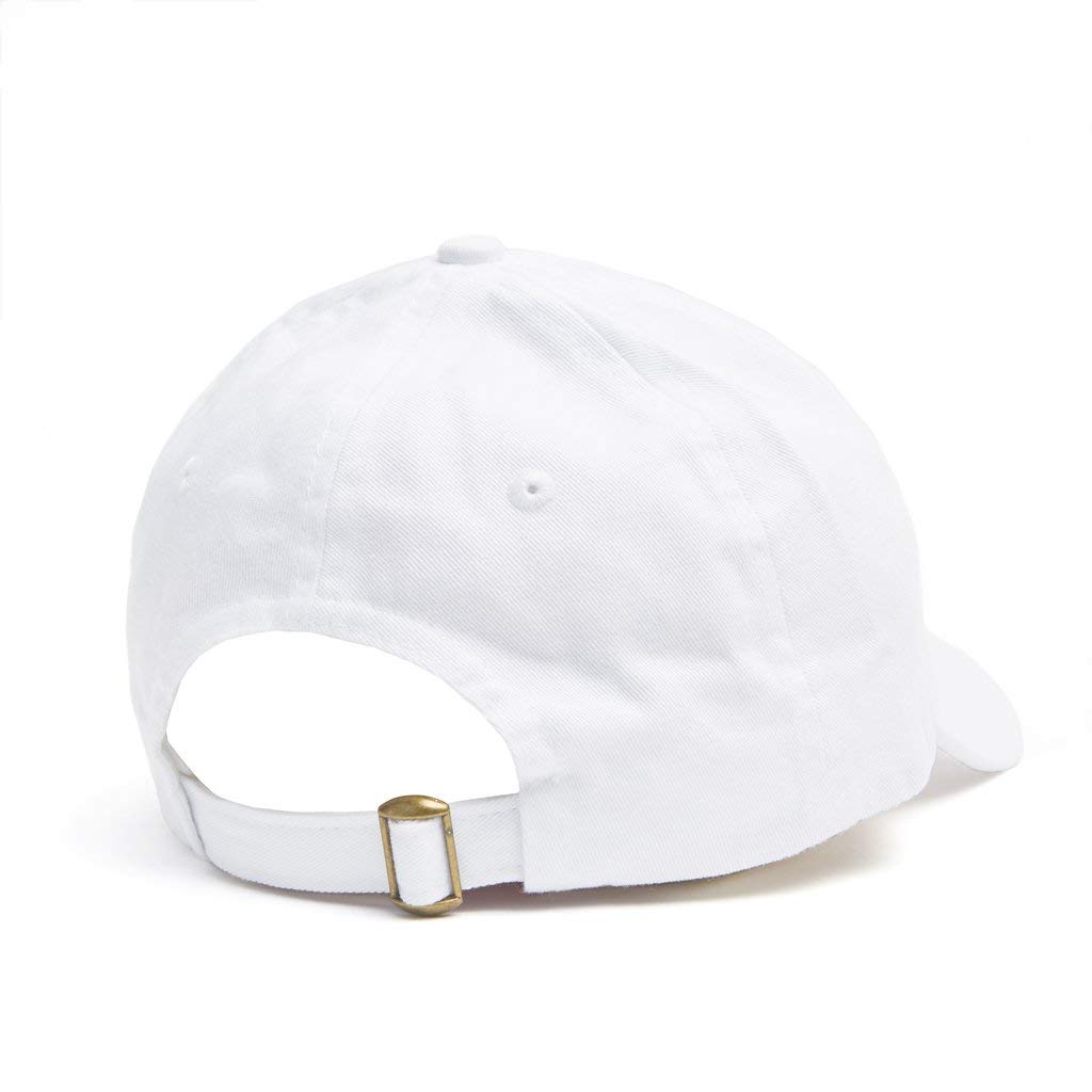 Top Level Apparel Maui Hawaii Script Text Embroidered Low Profile Soft Crown Unisex Baseball Dad Hat White