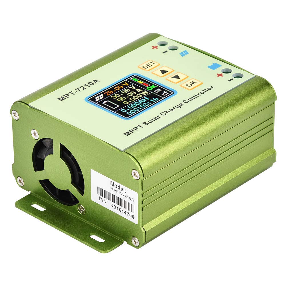 Solar Controller MPPT, DC 15~90V 0~10A Output Solar Controller MPT-7210A with LCD Display Aluminum Alloy MPPT LCD Solar Panel Controller