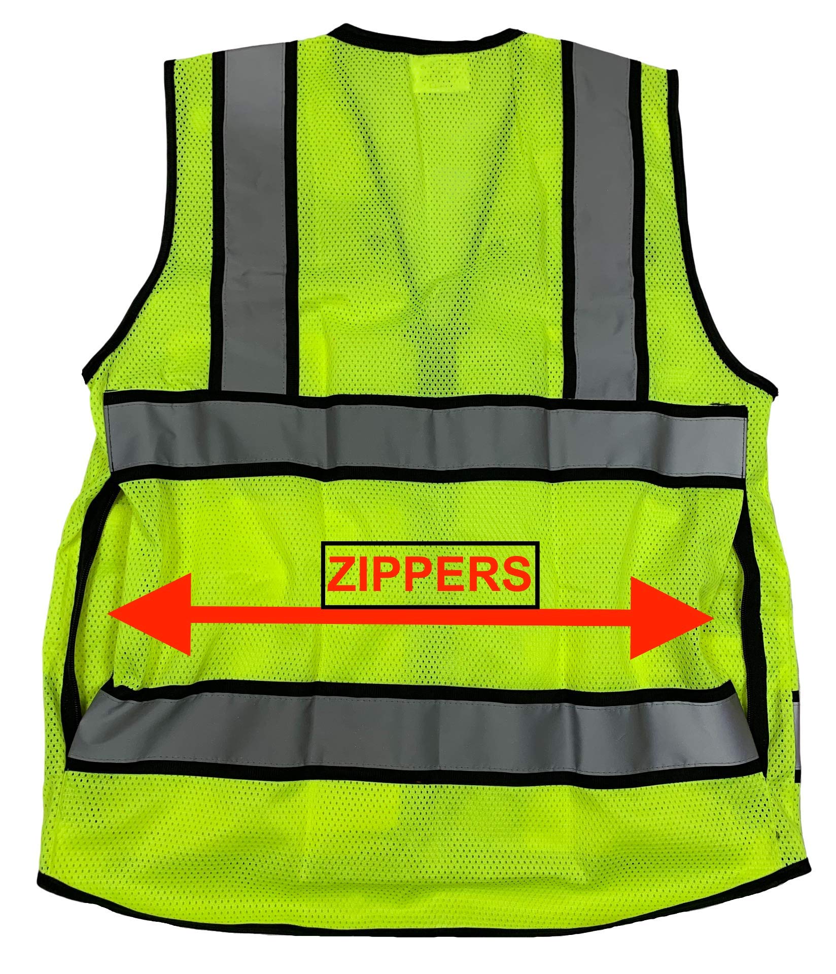 REXZUS (B Engineer Safety Vest, High Visibility Reflective Safety, Vest Mesh with Zipper and pockets (Yellow, Medium)