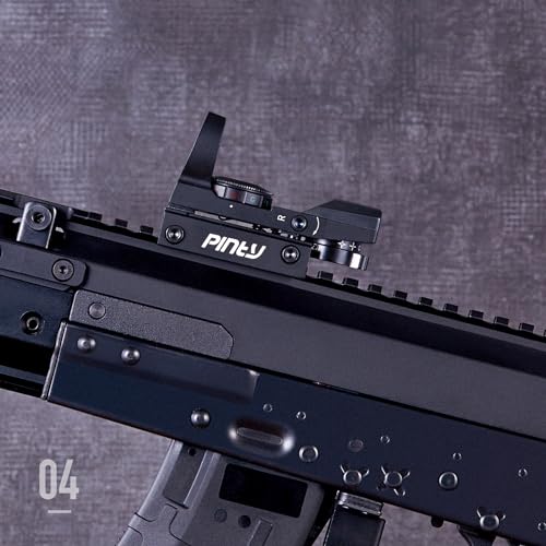 Pinty Red Green Dot Sight Reflex Tactical Riflescope 4 Reticle Patterns with 20mm Free Mount Rails