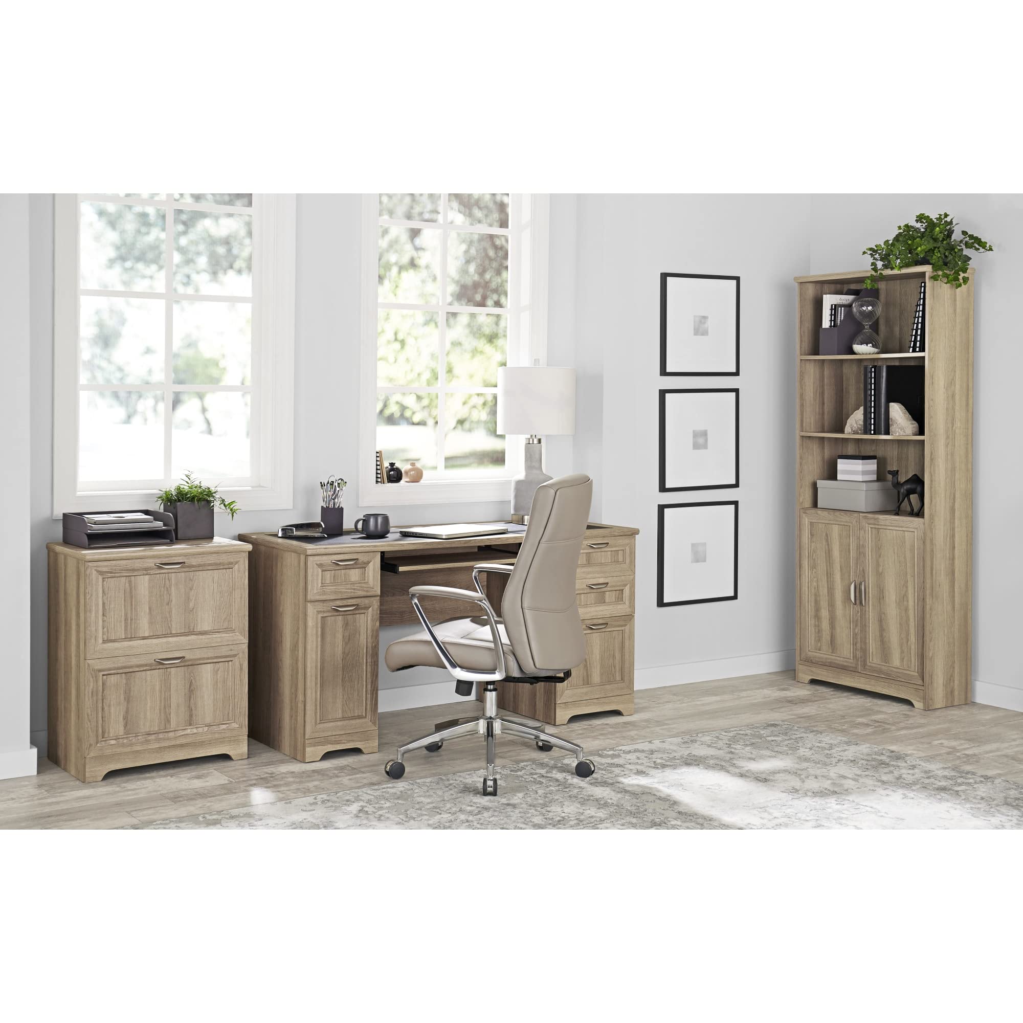 Realspace® Magellan 59"W Manager's Computer Desk, Blonde Ash