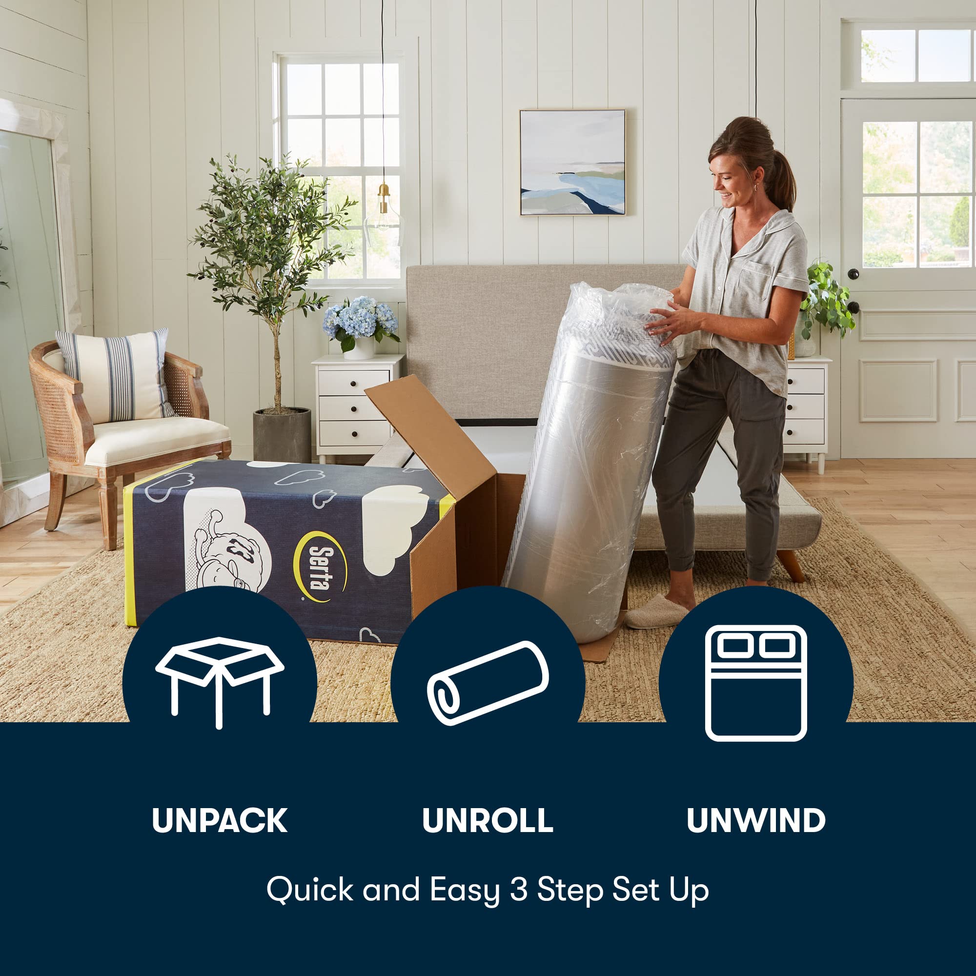 Serta - 11 inch Amazon Exclusive Cooling Gel Memory Foam Mattress, Queen Size, Firm, Supportive, CertiPur-US Certified, 100-Night Trial - Restored Rest