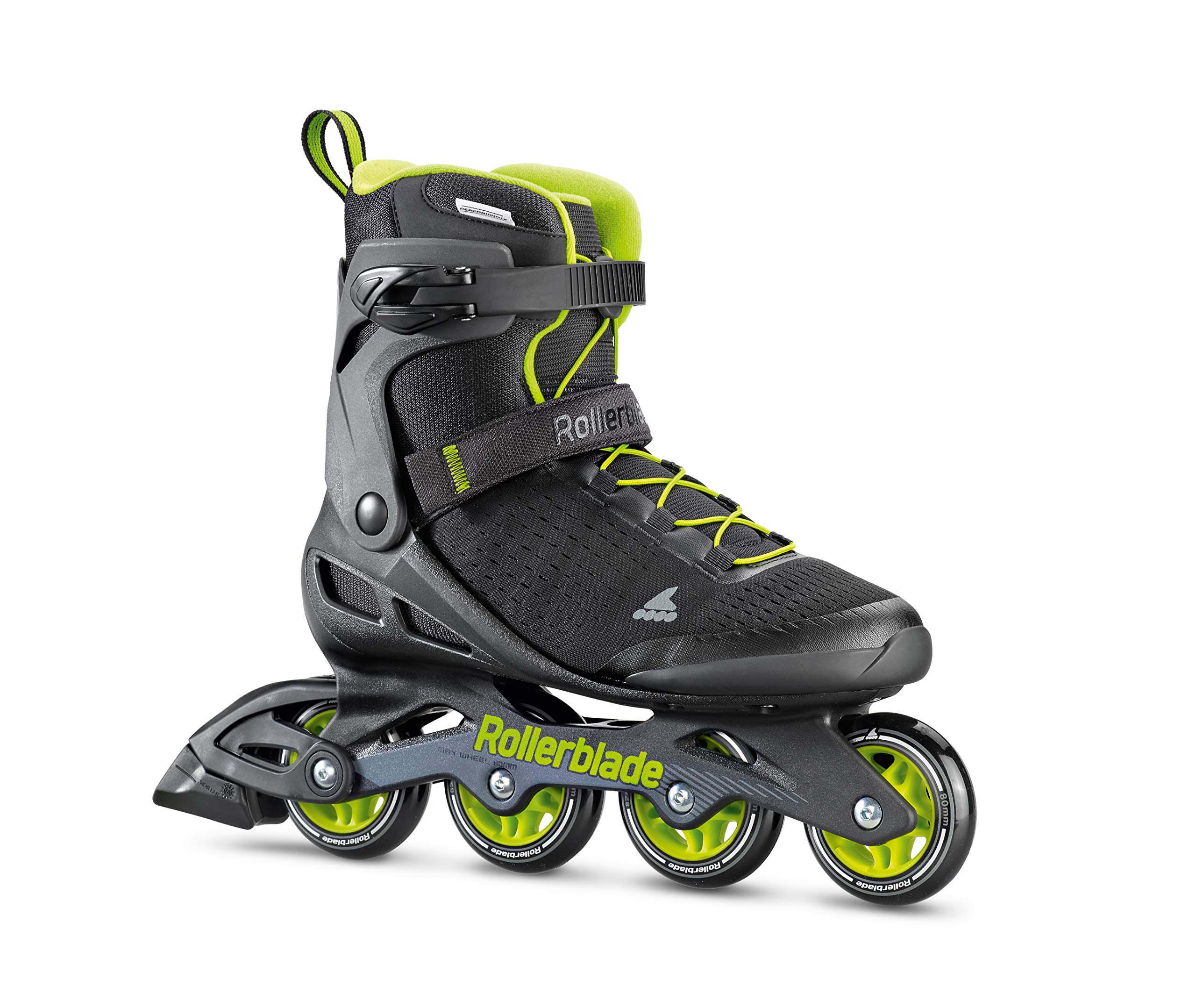 Rollerblade Zetrablade Elite Men's Adult Fitness Inline Skate, Black and Lime, Performance Inline Skates
